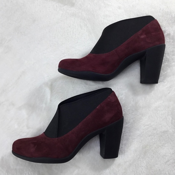 Clarks | Shoes | Clarks Burgundy Wine Slip On Kendra Boot 6 | Poshmark